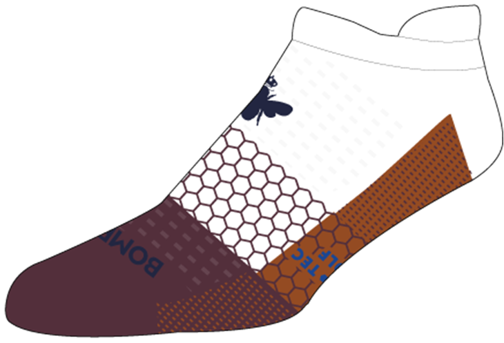 Solid Colorblock Contrast Birdseye Golf Ankle Sock - White/Port ...